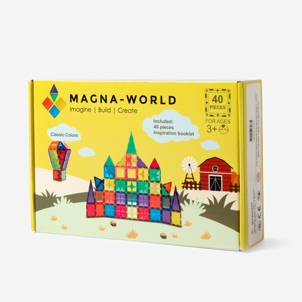 Magna-World Classic Colors 40 stukjes – Kleurrijk en Creatief Speelplezier